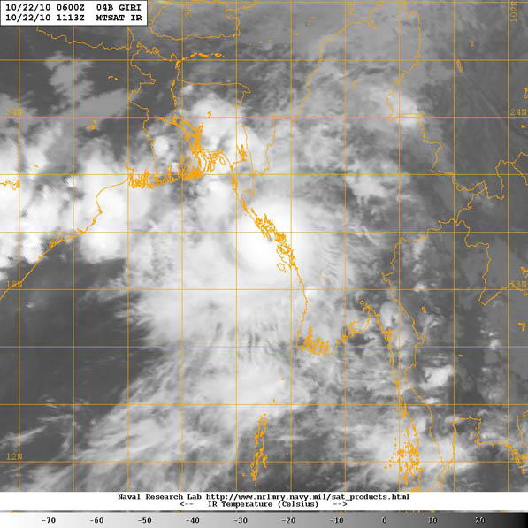 Cyclone Giri Strikes Burma